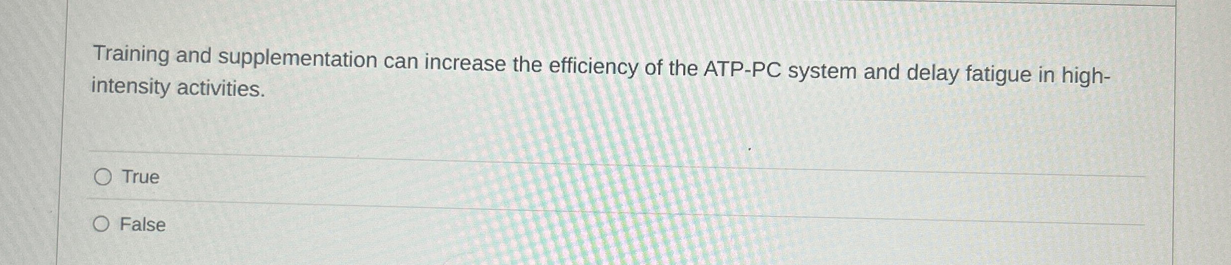 Solved Training and supplementation can increase the | Chegg.com