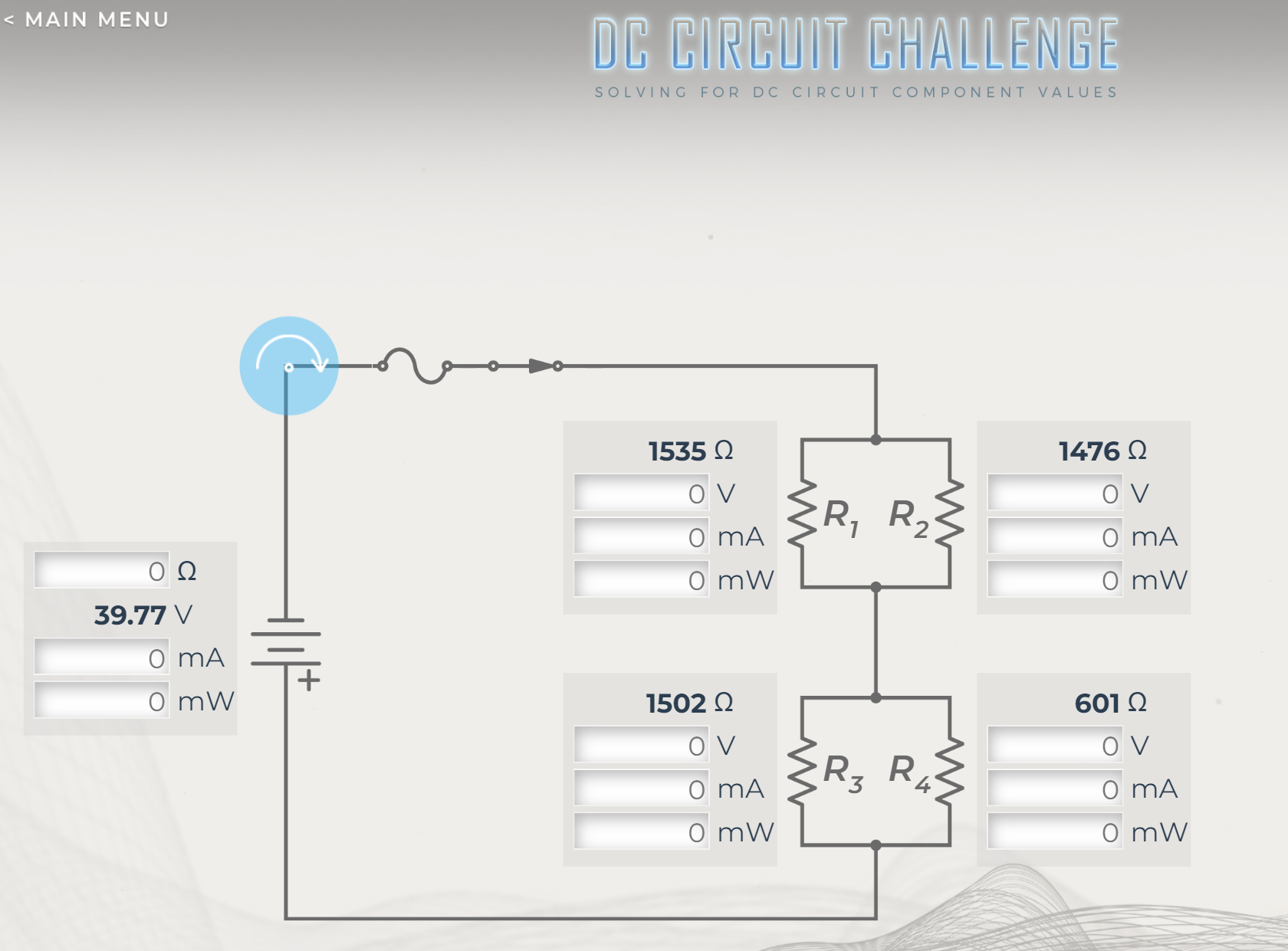 Solved SOLVING FOR DC CIRCUIT COMPONENT VALUES | Chegg.com