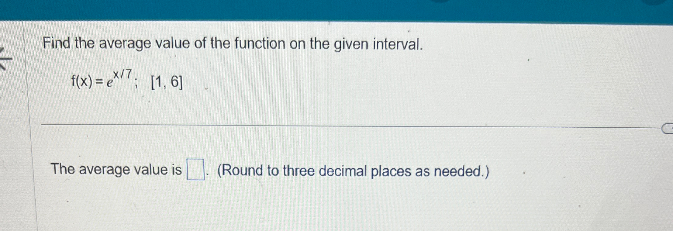 Solved Find the average value of the function on the given | Chegg.com