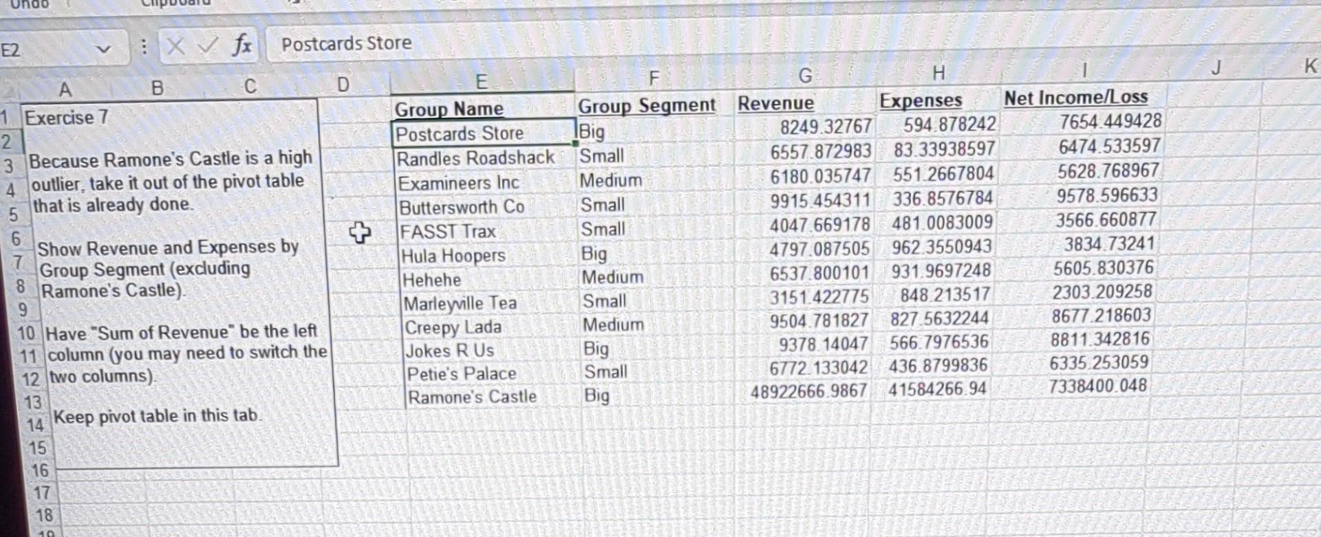 Solved it's using pivot tables but I don't know how to do | Chegg.com