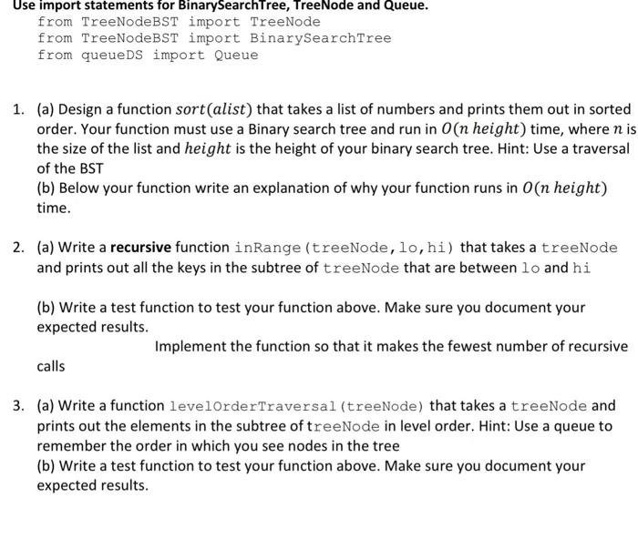 Solved They are python functions that traverse through a | Chegg.com