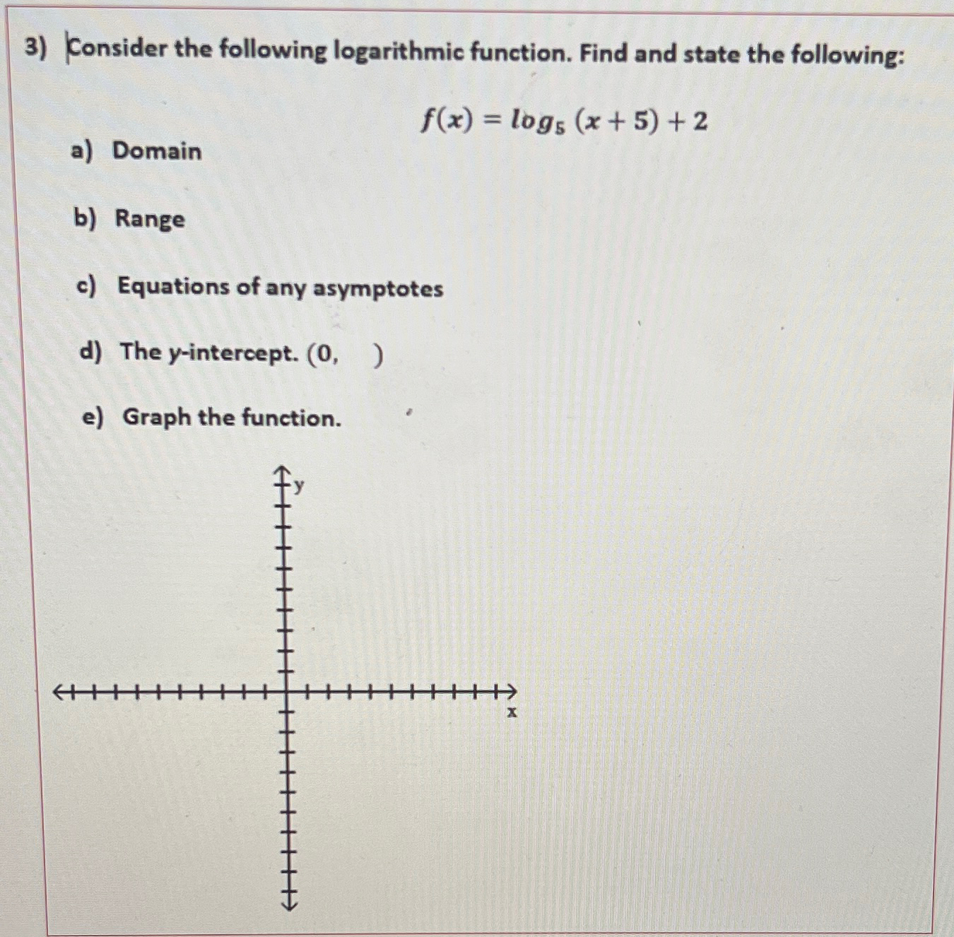 Solved Konsider the following logarithmic function. Find and | Chegg.com