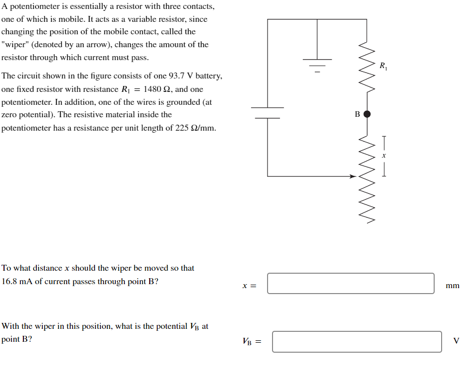 Solved A potentiometer is essentially a resistor with three | Chegg.com
