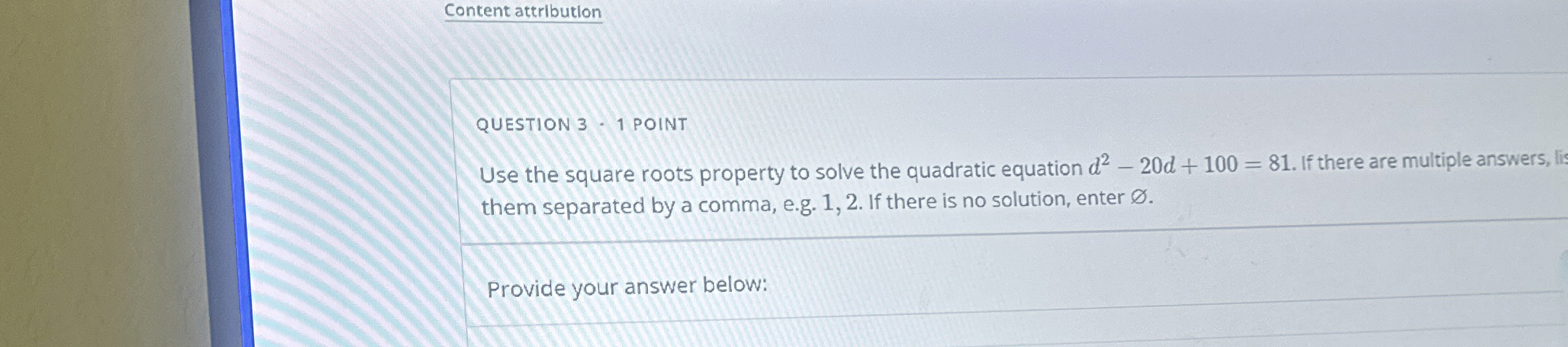 Solved Content attributionQUESTION 3 - 1 ﻿POINTUse the | Chegg.com