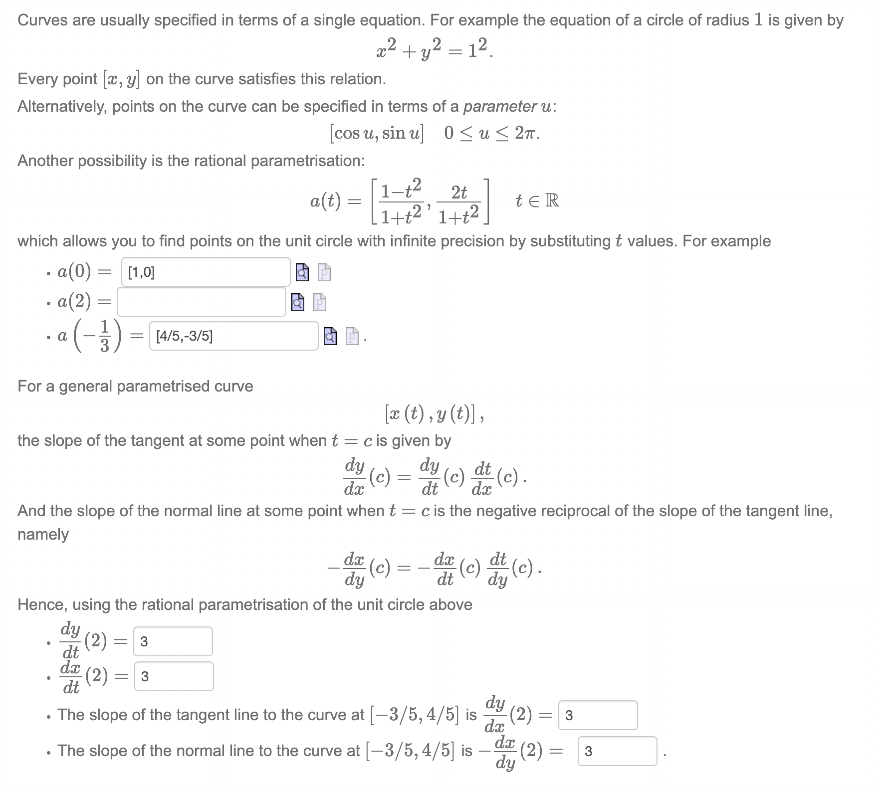 Solved Curves are usually specified in terms of a single | Chegg.com