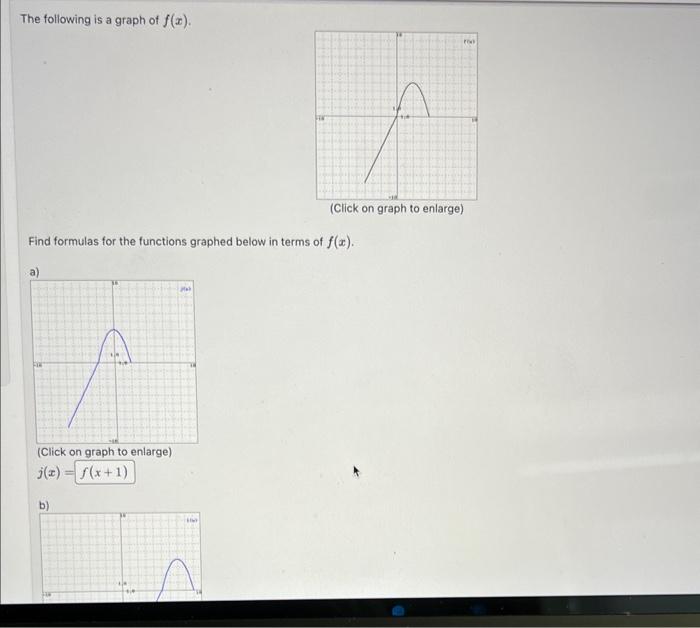 Solved The following is a graph of f(x). Find formulas for | Chegg.com