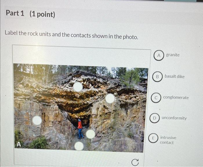 label the rock units and the contacts shown in the | Chegg.com