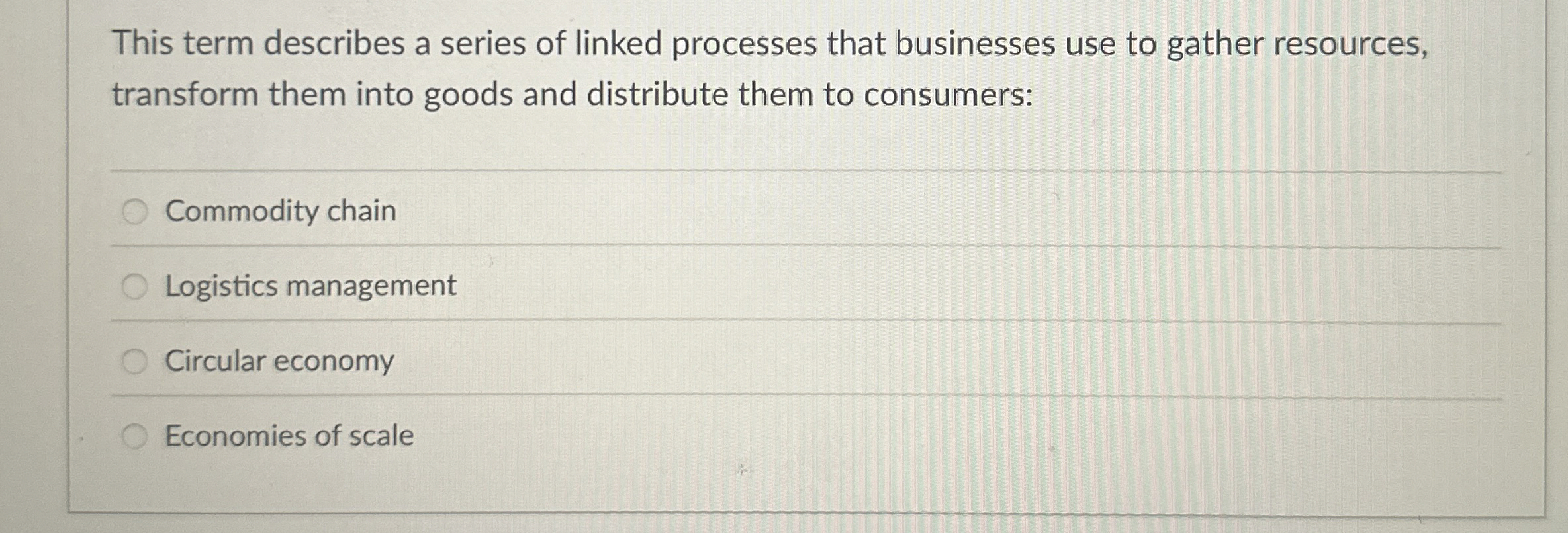 Solved This term describes a series of linked processes that | Chegg.com
