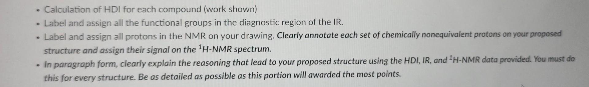 Solved - Calculation of HDI for each compound (work shown) - | Chegg.com