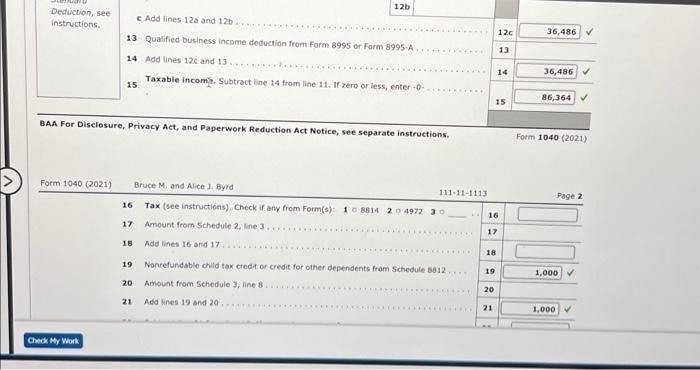 Solved Alice 1. and Bruce M. Byrd are married taxpayers who | Chegg.com