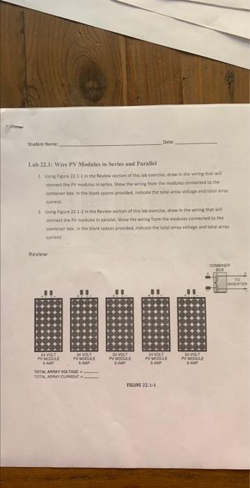 Solved Lab 22, It Wire PV Modules in Series and Parallel | Chegg.com