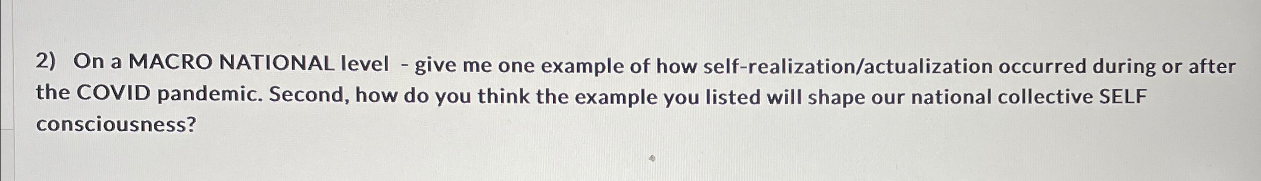 On a MACRO NATIONAL level - ﻿give me one example of | Chegg.com