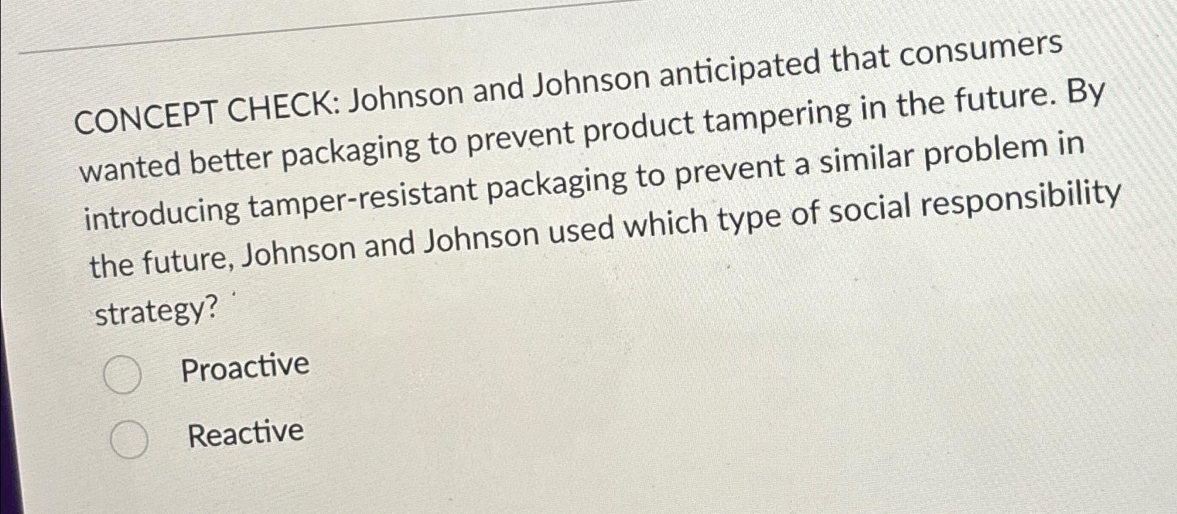 Solved CONCEPT CHECK: Johnson and Johnson anticipated that | Chegg.com Solved CONCEPT CHECK: Johnson and Johnson anticipated that | Chegg.com