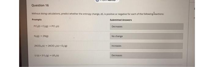 Solved Without doing calculations, predict whether the | Chegg.com