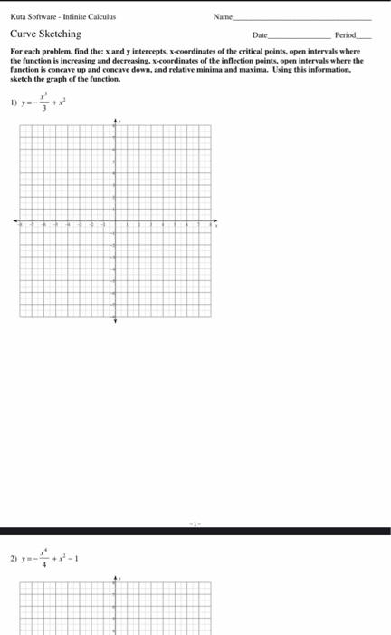 Solved Kuta Software - Infinite Calculus Name Intervals of | Chegg.com