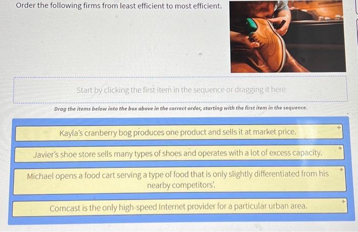 Solved Order the following firms from least efficient to | Chegg.com