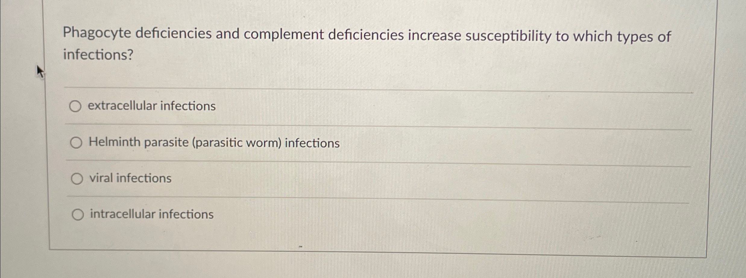 Solved Phagocyte deficiencies and complement deficiencies | Chegg.com