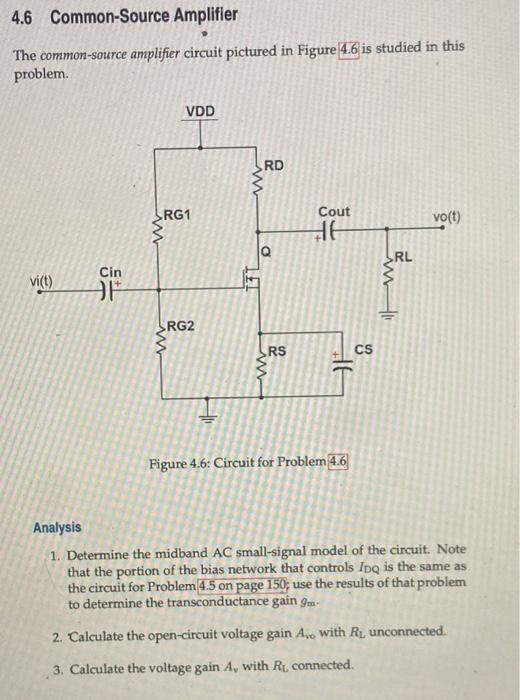 The Common Source Amplifier Circuit Pictured In
