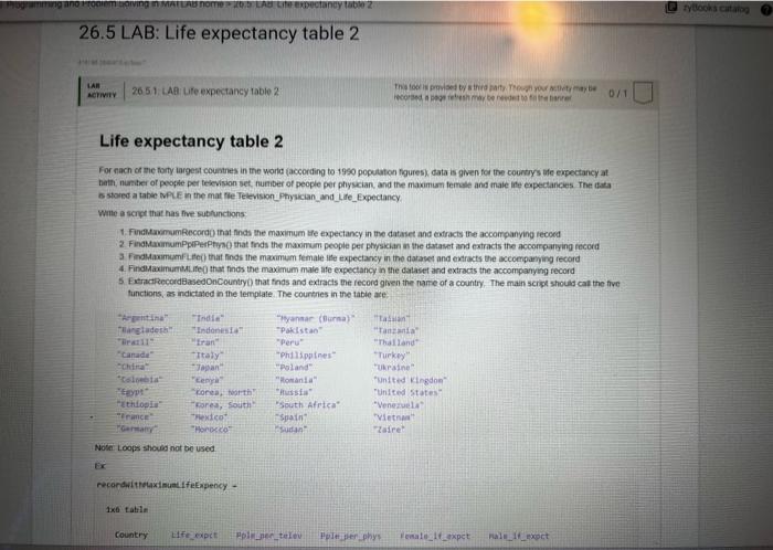 Solved Life expectancy table 2 For nach of me forty largest | Chegg.com