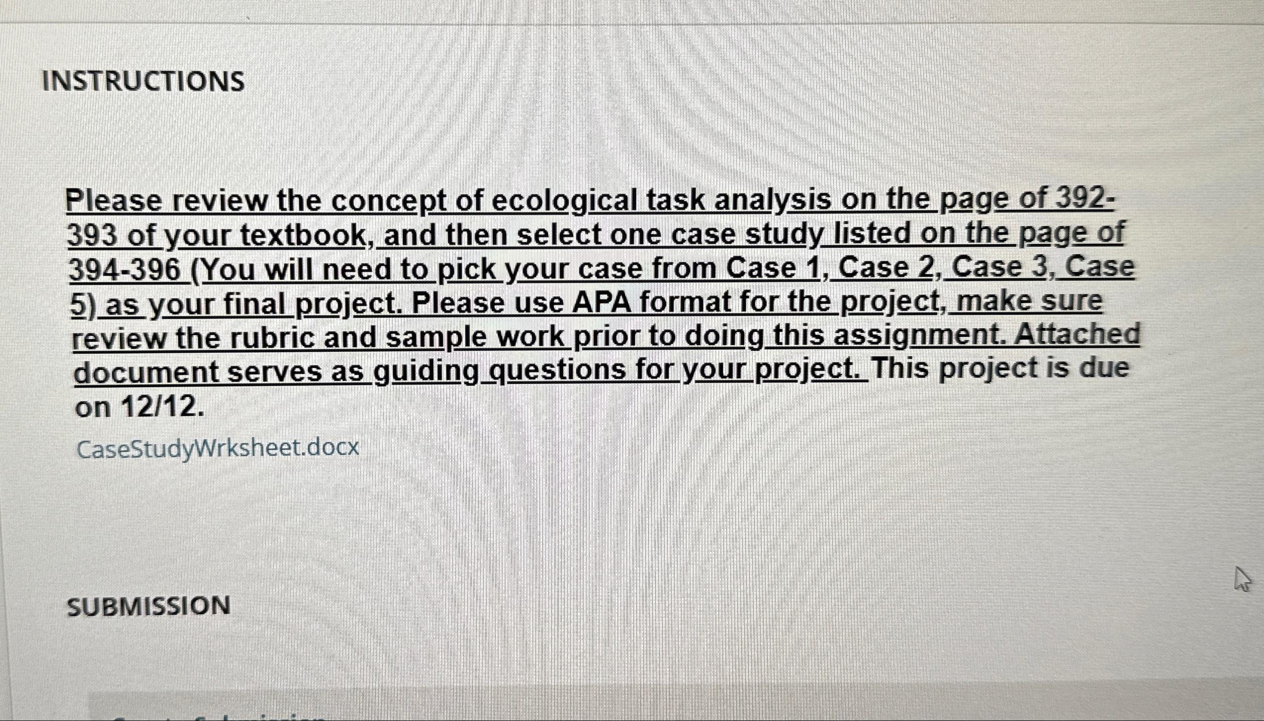 INSTRUCTIONSPlease review the concept of ecological | Chegg.com
