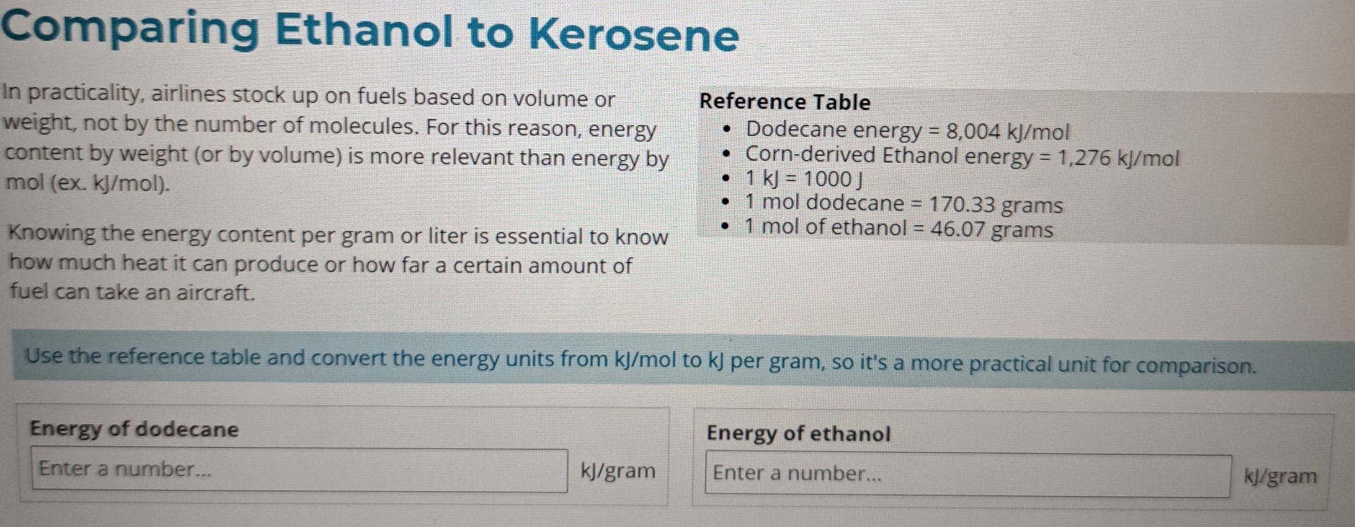 Use the reference table and convert the energy units | Chegg.com