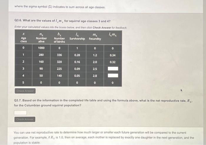 Solved Net Reproductive Rate You now have the survivorship | Chegg.com