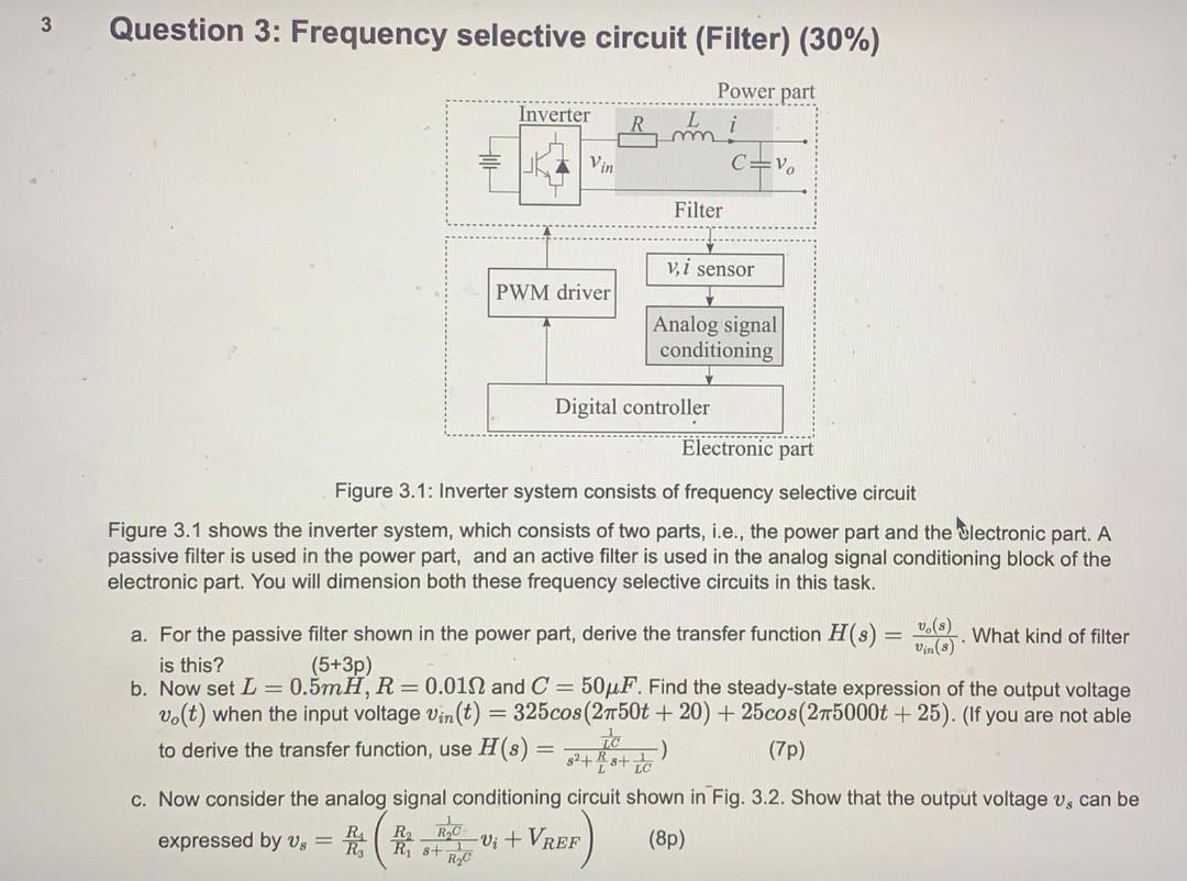 Solved 3 Question 3: Frequency selective circuit (Filter) | Chegg.com