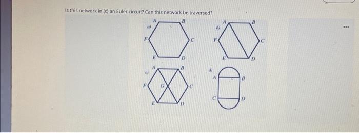 Solved Is this network in (c) an Euler circuit? Can this | Chegg.com
