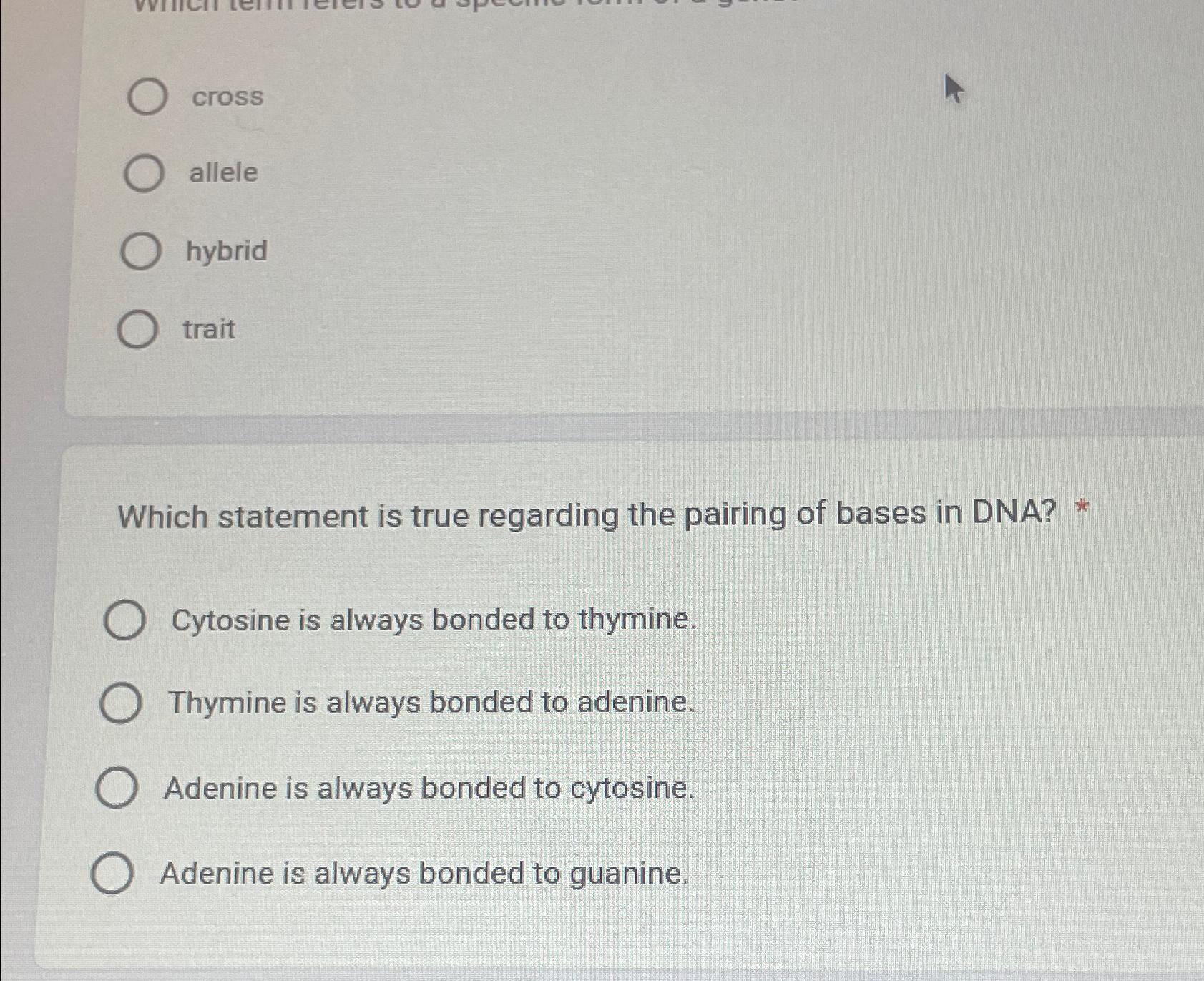 Solved crossallelehybridtraitWhich statement is true | Chegg.com