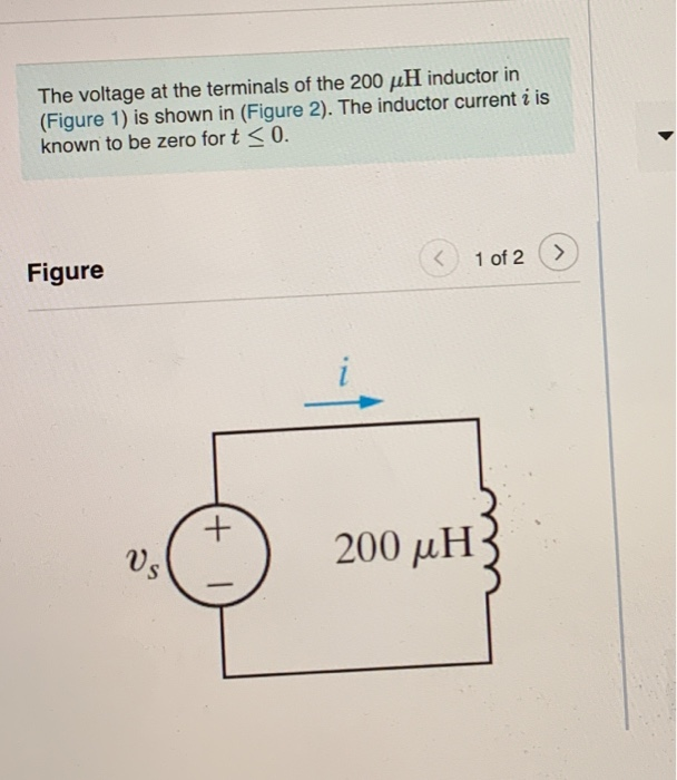 Solved The voltage at the terminals of the 200 uH inductor | Chegg.com