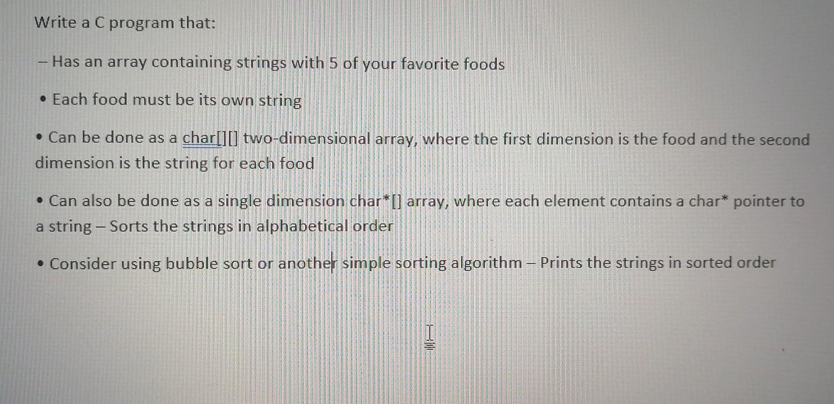 Solved Write a C program that: Has an array containing | Chegg.com