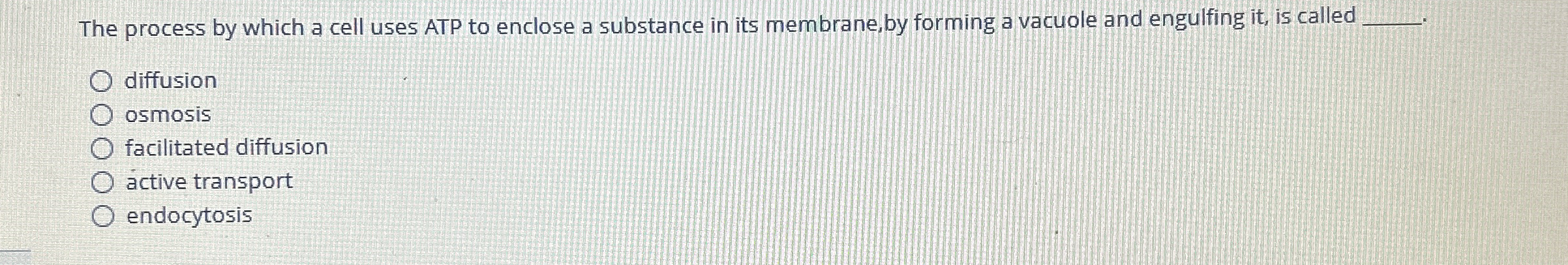 Solved The process by which a cell uses ATP to enclose a | Chegg.com