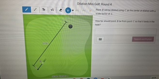 Solved Dilation Mini Golf: Round 4Point B ﻿will be dilated | Chegg.com
