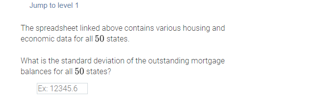 Solved Jump to level 1The spreadsheet linked above contains | Chegg.com