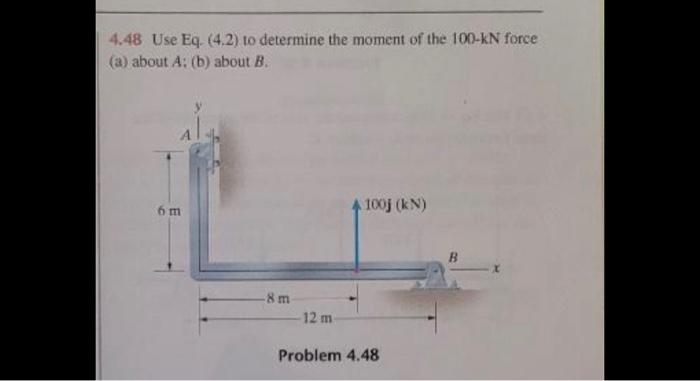 Solved 4.48 Use Eq. (4,2) to determine the moment of the | Chegg.com Solved 4.48 Use Eq. (4,2) to determine the moment of the | Chegg.com