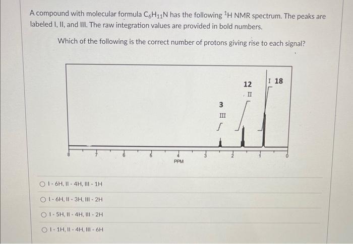 Solved A compound with molecular formula C6H11 N has the | Chegg.com