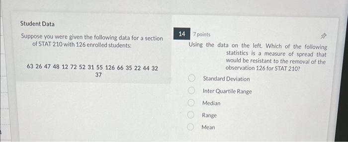 Solved Student Data One of the classes in the sample is a | Chegg.com