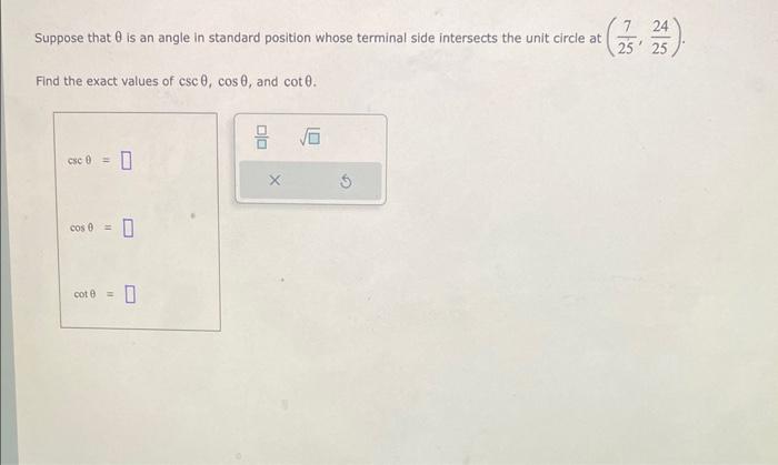 Solved Suppose that θ is an angle in standard position whose | Chegg.com