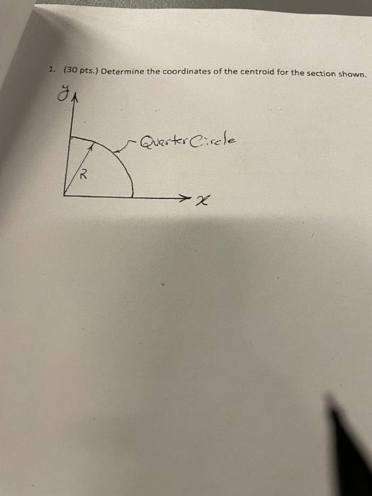 Solved 1. (30 pts.) Determine the coordinates of the | Chegg.com