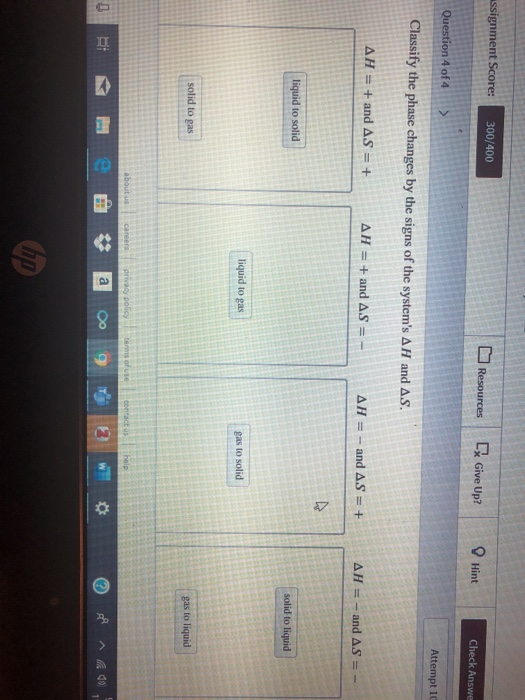 Solved assignment Score: 300/400 Resources LX Give Up? Hint | Chegg.com