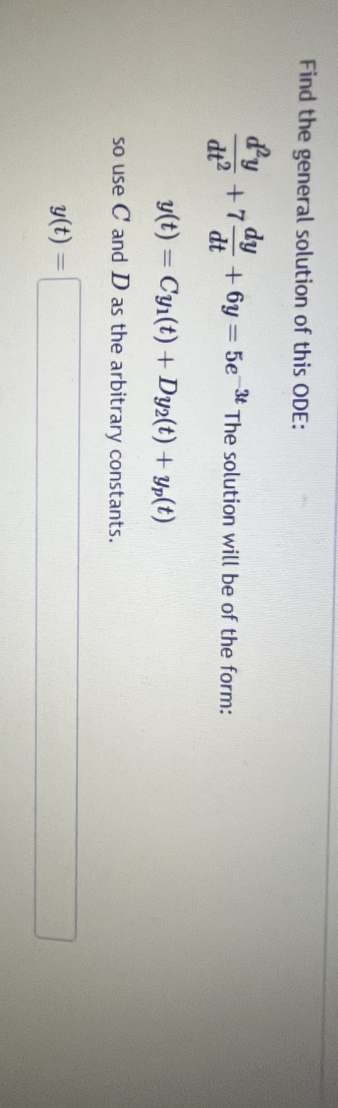 Solved Find the general solution of this | Chegg.com