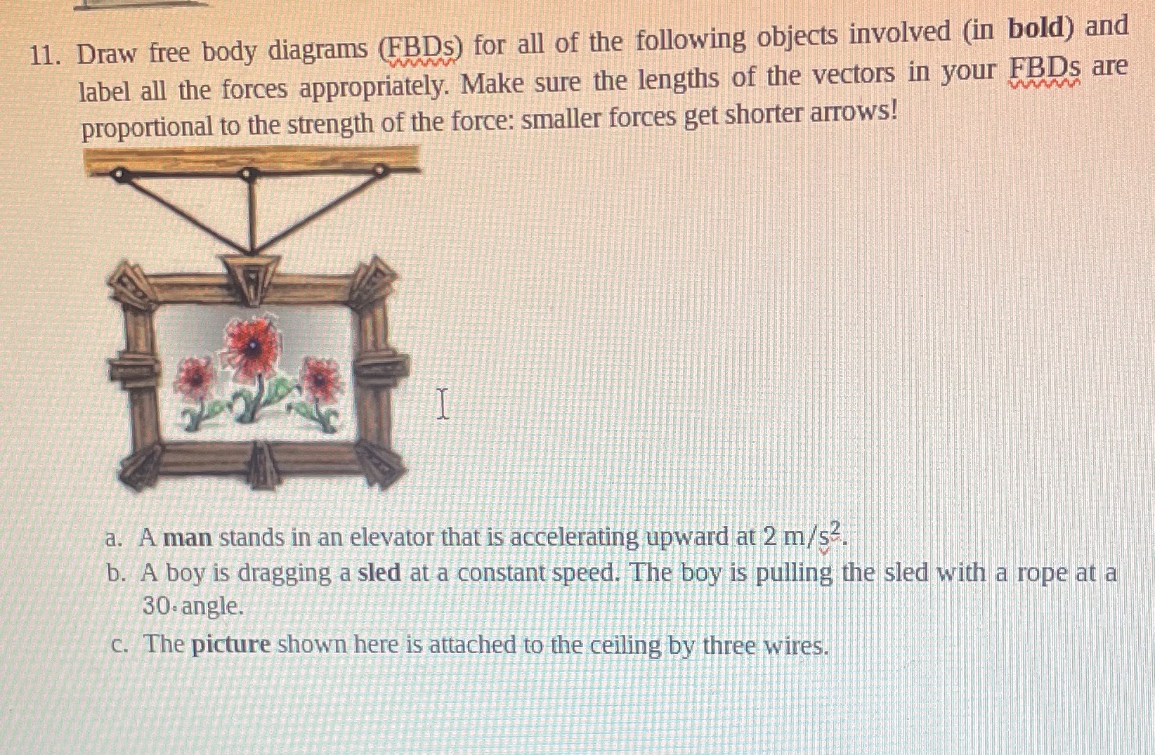 Solved Draw free body diagrams (FBDs) ﻿for all of the | Chegg.com