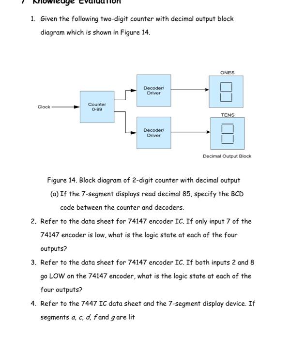 1. Given the following two-digit counter with decimal | Chegg.com