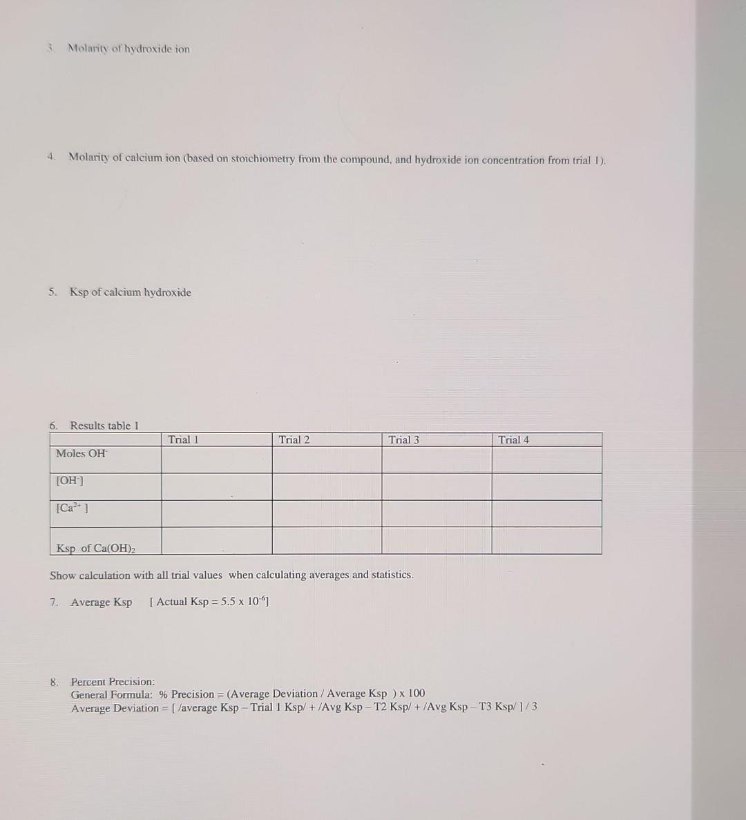 Wsing 100ml0.100 m tui) ( 0.100MMCl Final Piret | Chegg.com