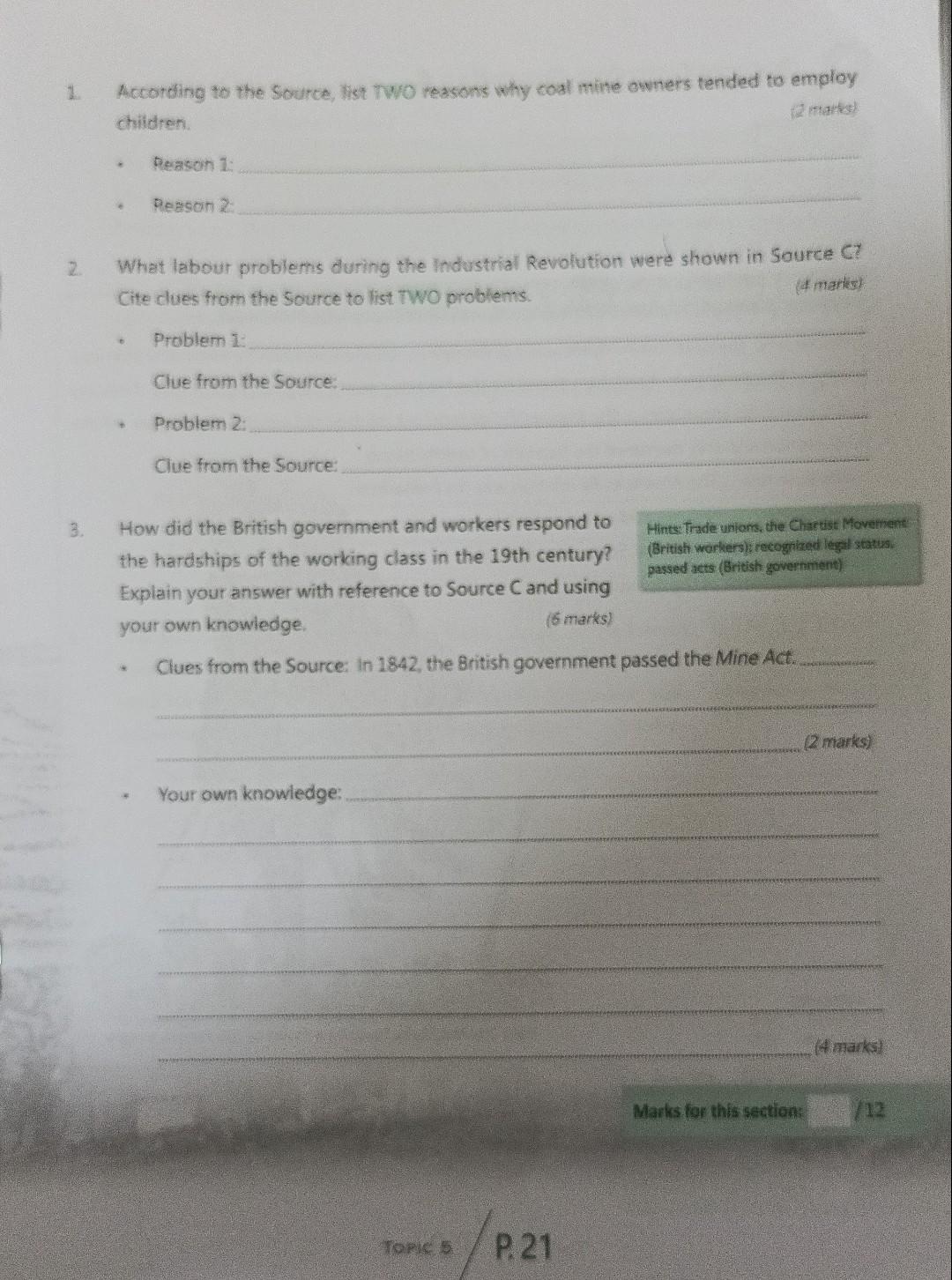 1 According to the Source, list TWO reasons why coal | Chegg.com