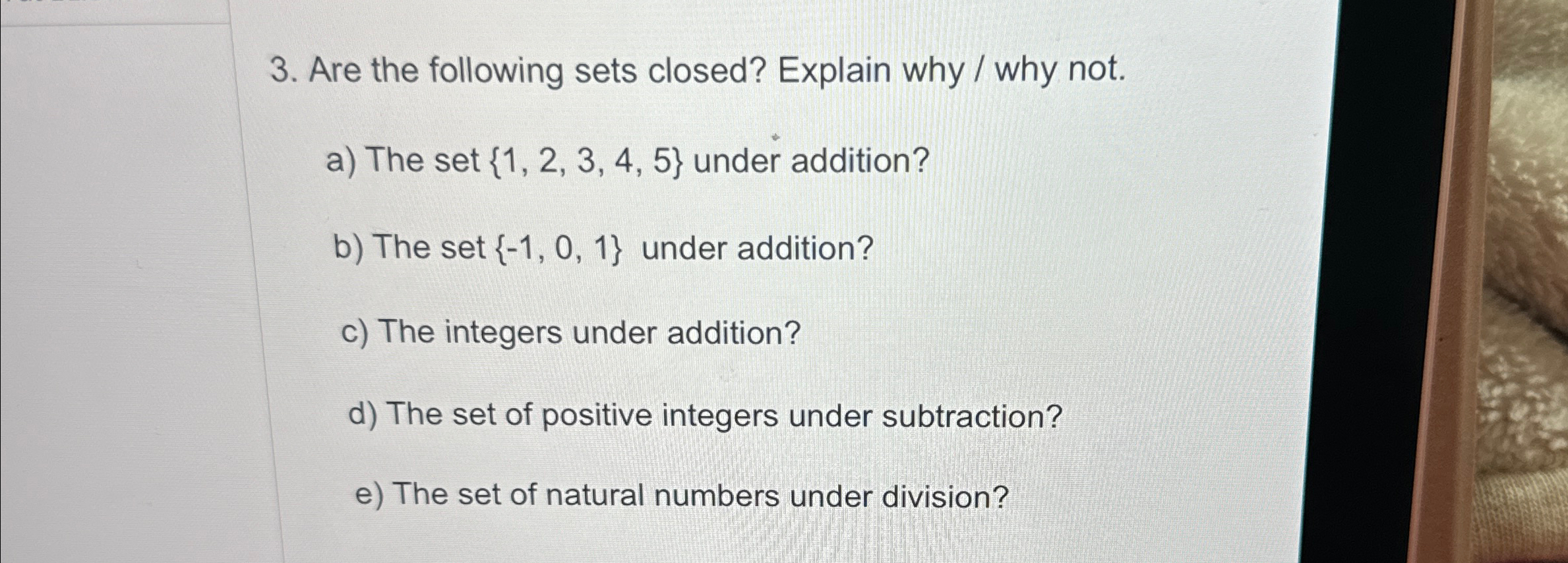 Solved Are the following sets closed? Explain why / ﻿why | Chegg.com