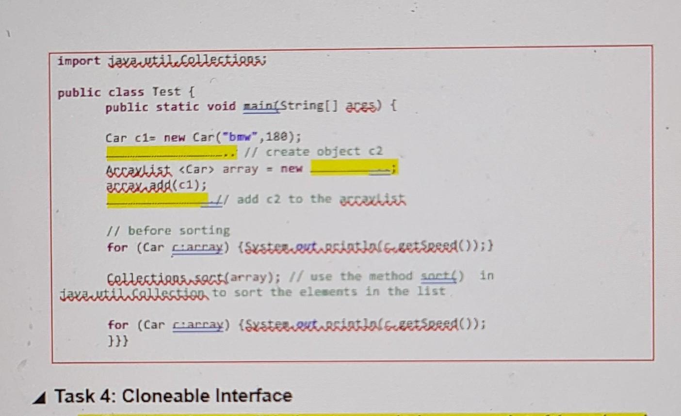 Solved import java.util. Collections public class Test { | Chegg.com