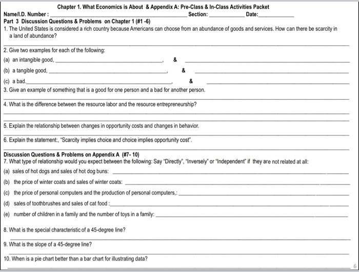 Solved Chapter 1. What Economics is About \& Appendix A: | Chegg.com