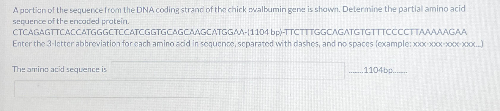Solved A portion of the sequence from the DNA coding strand | Chegg.com