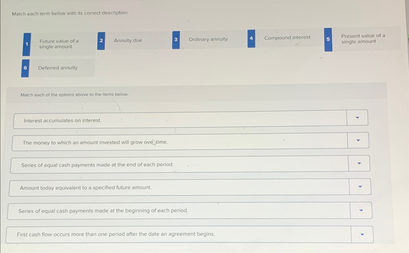 Solved Match each term below with its correct | Chegg.com